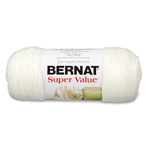 Bernat Super Value Yarn, 7 oz, Gauge 4 Medium Worsted, Winter White