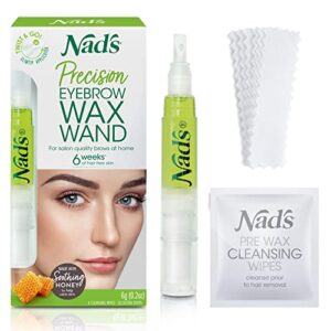 nad's eyebrow shaper wax kit eyebrow facial hair removal delicate areas cotton strips, cleansing wipes, 0.2 ounce (pack of 1)