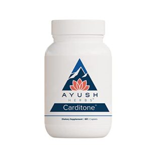 ayush herbs carditone, doctor-formulated natural ayurvedic herbal supplement, trusted for over 30 years, 60 vegetarian caplets