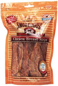 smokehouse 100-percent natural chicken breast strips dog treats, 8-ounce