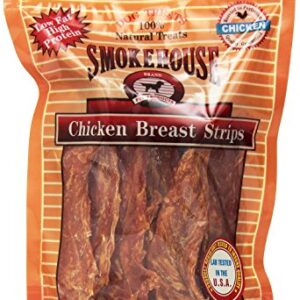 Smokehouse 100-Percent Natural Chicken Breast Strips Dog Treats, 8-Ounce