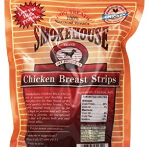 Smokehouse 100-Percent Natural Chicken Breast Strips Dog Treats, 8-Ounce