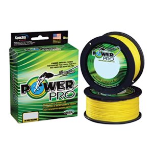 power pro spectra fiber braided fishing line, hi-vis yellow, 150yd/10lb