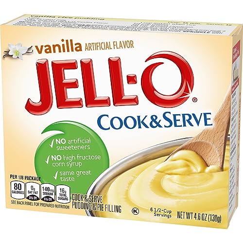 JELL-O Vanilla Cook & Serve Pudding Mix (4.6 oz Box)