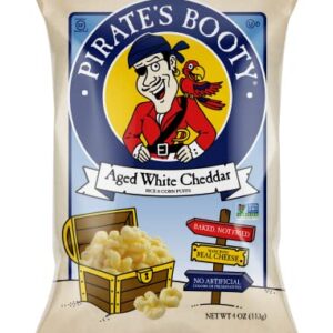 Pirate's Booty Aged White Cheddar Cheese Puffs, Gluten Free, Halloween Snacks for Kids, Healthy Kids Snacks, 4oz Grocery Size Snack Bag