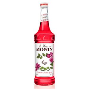 monin - rose syrup, elegant and subtle, great for cocktails, mocktails, and soda, gluten-free, non-gmo (750 ml)