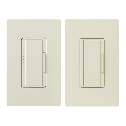 Lutron Maestro Dimmer Switch with Companion Dimmer, 600-Watt Incandescent, Single-Pole/3-Way, MAW-603-RH-LA, Light Almond