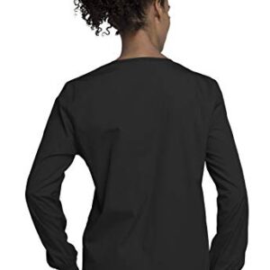 Snap Front Workwear Originals Scrub Jackets for Women Plus Size 4350, 3XL, Black