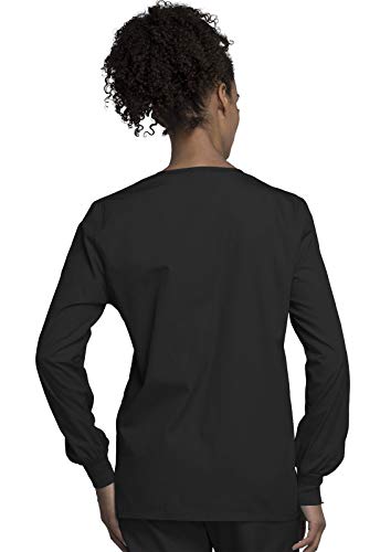 Snap Front Workwear Originals Scrub Jackets for Women Plus Size 4350, 3XL, Black