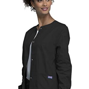 Snap Front Workwear Originals Scrub Jackets for Women Plus Size 4350, 3XL, Black