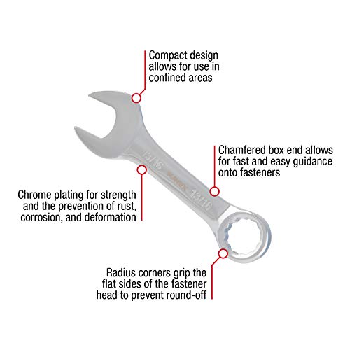 Sunex Tools 9930 SAE Stubby Combination Wrench Set, 3/8-Inch - 15/15-Inch, 11-Piece