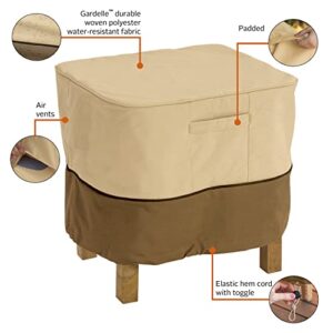 Classic Accessories Veranda Water-Resistant 21 Inch Square Patio Ottoman/Side Table Cover, Outdoor Table Cover