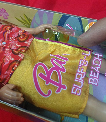 Barbie Surf's Up Beach 12 Inch Doll - Ken in Hawaian Orange Shirt and Yellow Trunks with Sunglasses and Bracelet