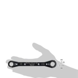 Klein Tools 68202 Ratcheting Box Wrench 1/2-Inch x 9/16-Inch with Reverse Ratcheting and Chrome Plated Finish