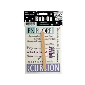 bulk buys vacation sayings rub-on transfers, black/white/green/blue/purple/orange/burgundy