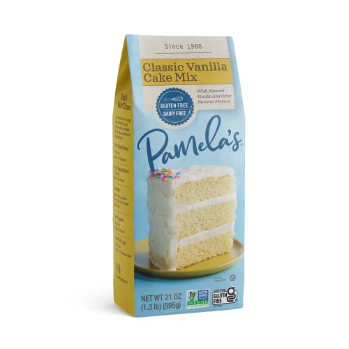 Pamela's Gluten Free Vanilla Cake Mix, Dairy Free, Kosher, 21-Ounce Bag (Pack of 6)