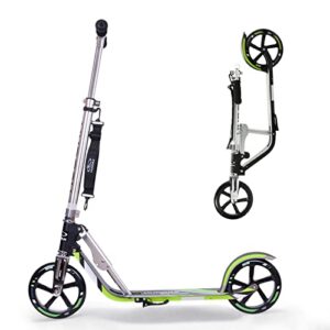 hudora scooter for kids ages 6-12 - scooter for kids 8 years and up, scooters for teens 12 years and up, adult scooter with big wheels, lightweight durable all-aluminum frame scooter