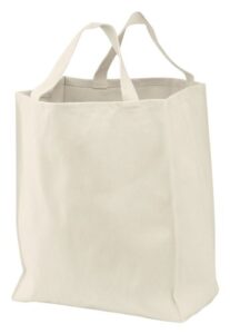 port & company - reusable grocery tote bag,one size,natural