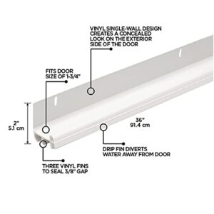 M-D Building Products 43816 36-Inch L-Shaped Replacement Door Bottom with Vinyl Fins