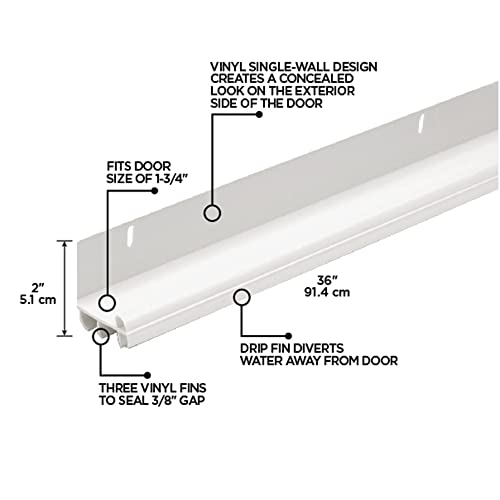 M-D Building Products 43816 36-Inch L-Shaped Replacement Door Bottom with Vinyl Fins