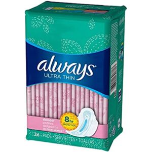 always ultra thin pads slender flexi-wings 36 each