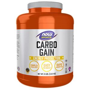 now sports nutrition, carbo gain powder (maltodextrin), rapid absorption, energy production, 8-pound