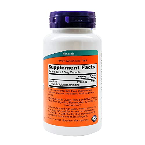 NOW Supplements, Selenium (L-Selenomethionine) 200 mcg, Essential Mineral*, 90 Veg Capsules