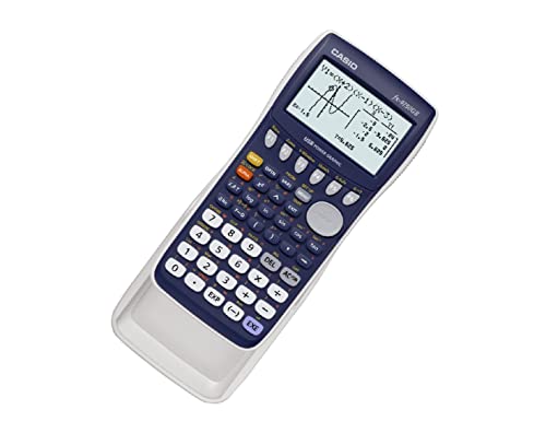 Casio fx-9750GII Graphing Calculator with icon based menu. Color white.