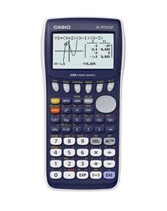 casio fx-9750gii graphing calculator with icon based menu. color white.