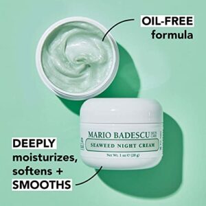 Mario Badescu Seaweed Night Cream for Women Anti Aging Oil-Free Moisturizer with Collagen & Sodium Hyaluronate, Ideal for Combination, Oily or Sensitive Skin, Moisturizes & Smooths Skin, 1 Fl Oz