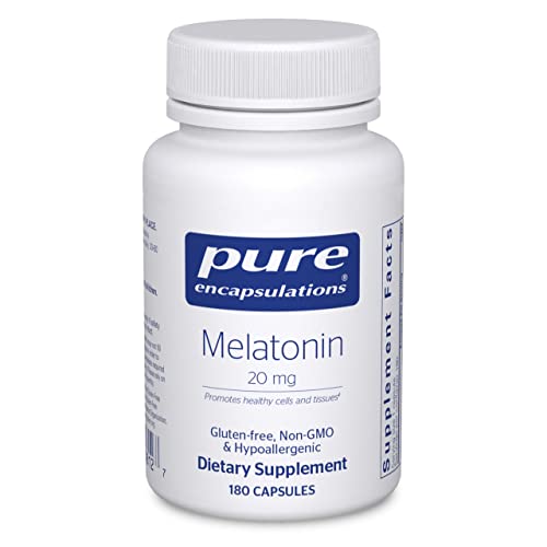 Pure Encapsulations Melatonin 20 mg | Supplement to Support Natural Sleep Cycles, Cells, and Tissues* | 180 Capsules