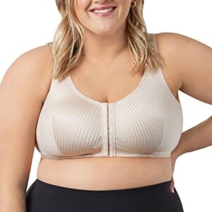 Leading Lady Marlene Front-Closure Wireless Leisure Bra - Comfortable Plus Size Bras For Women (Beige)