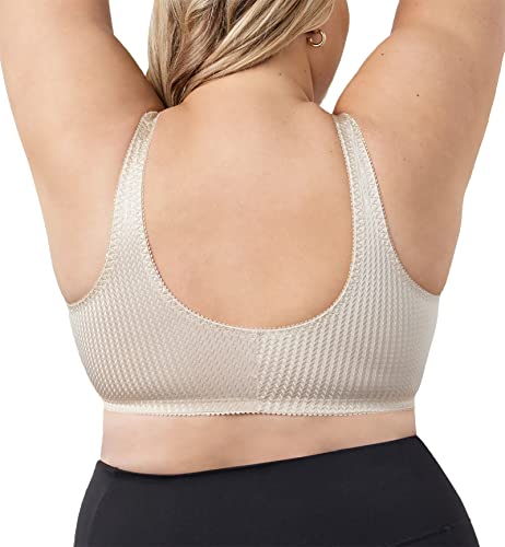 Leading Lady Marlene Front-Closure Wireless Leisure Bra - Comfortable Plus Size Bras For Women (Beige)