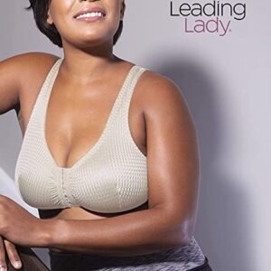 Leading Lady Marlene Front-Closure Wireless Leisure Bra - Comfortable Plus Size Bras For Women (Beige)