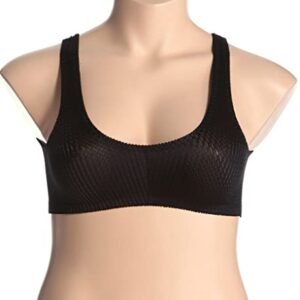 Leading Lady Women's Plus-Size Zig-Zag Weave Sleep Leisure Bra, Black, 50 B/C/D