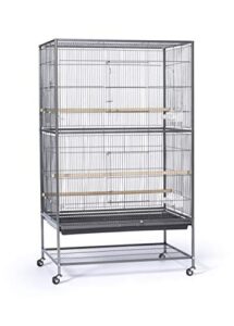 prevue pet products wrought iron flight cage with stand, large birdcage for pets, metal cage standing birdcage, black hammertone finish