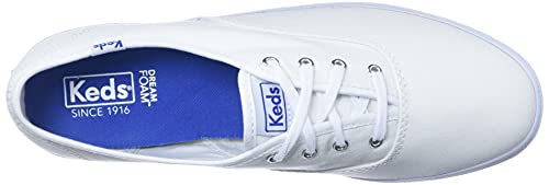 Keds Women's Champion Original Canvas Lace-Up Sneaker, White, 11 W US