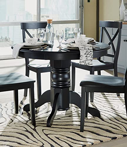 Classic Black 42" Round Pedestal Dining Table by Home Styles