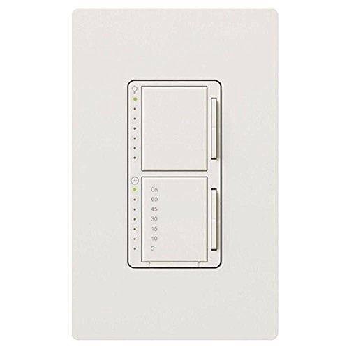 Lutron Maestro 300-Watt Single-Pole Digital Dimmer and Timer Switch with Wallplate, for Incandescent and Halogen Bulbs, MA-L3T251HW-WH, White