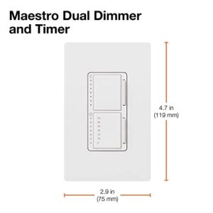 Lutron Maestro 300-Watt Single-Pole Digital Dimmer and Timer Switch with Wallplate, for Incandescent and Halogen Bulbs, MA-L3T251HW-WH, White