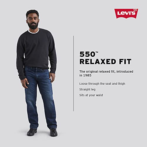 Levi's Men's 550 Relaxed Fit Jeans (Also Available in Big & Tall), Dark Stonewash, 34W x 32L