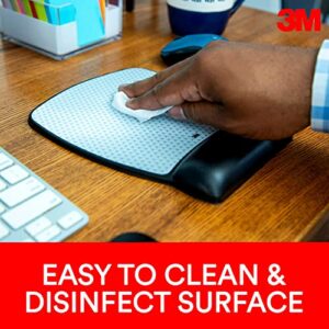 3M Precise Mouse Pad With Gel Wrist Rest, Soothing Gel Comfort With Durable, Easy To Clean Leatherette Cover, Optical Mouse Performance, 8.6" X 6.8", Black (MW309LE)