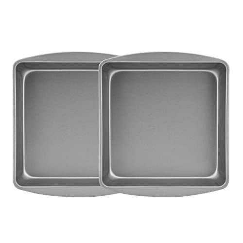 G & S Metal Products Company OvenStuff Nonstick Square Cake Baking Pan 9'', Set of 2, Gray