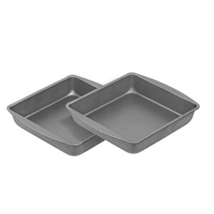 G & S Metal Products Company OvenStuff Nonstick Square Cake Baking Pan 9'', Set of 2, Gray