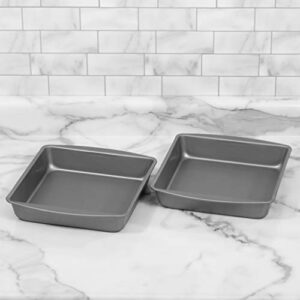 G & S Metal Products Company OvenStuff Nonstick Square Cake Baking Pan 9'', Set of 2, Gray