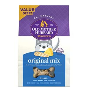 Old Mother Hubbard by Wellness Classic Original Mix Natural Dog Treats, Crunchy Oven-Baked Biscuits, Ideal for Training, Small Size, 3.8 pound bag