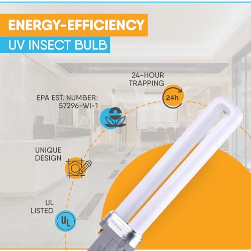 Gardner EL-22 FlyWeb Classic Fly Light Replacement Bulb, Fly Light for Indoors, Fly Web Light Lamp Replacement, UV Insect Light Traps, 9 Watt - Non-Zapper Insect Solution