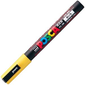 uni posca water-based fine marker, yellow (pc3m.2)