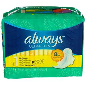 always ultra thin pads regular flexi-wings 18 ea