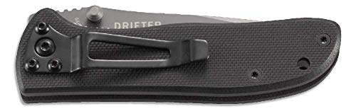 CRKT Drifter EDC Folding Pocket Knife: Everyday Carry, Gray Ti Nitride Blade, Thumb Stud Opening, Black G10 Handle, Pocket Clip 6450K